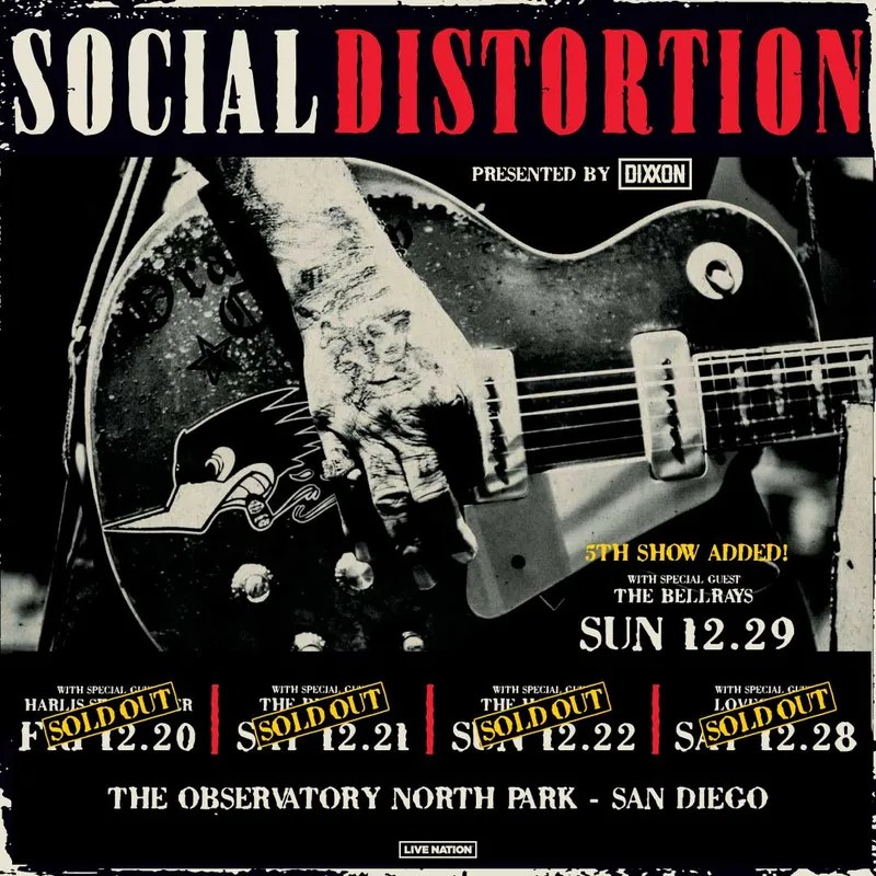 ¡Las fiestas de fin de año de Social Distortion llegan a San Diego ...